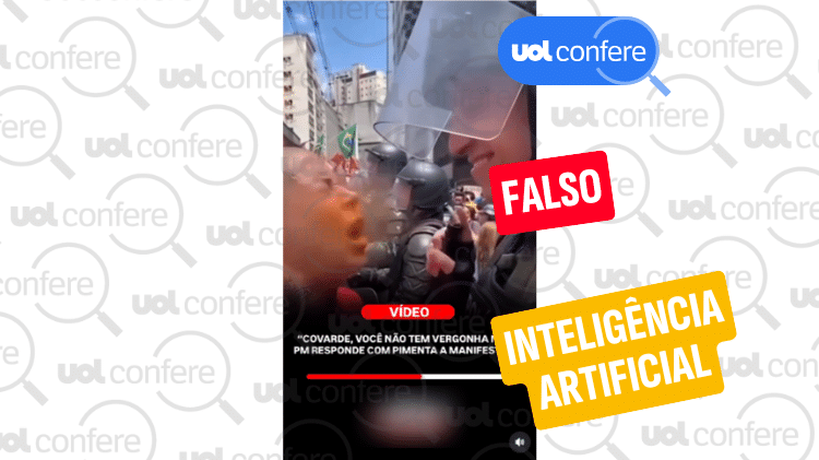 Vídeo de PM usando spray de pimenta contra mulher foi criado por IA