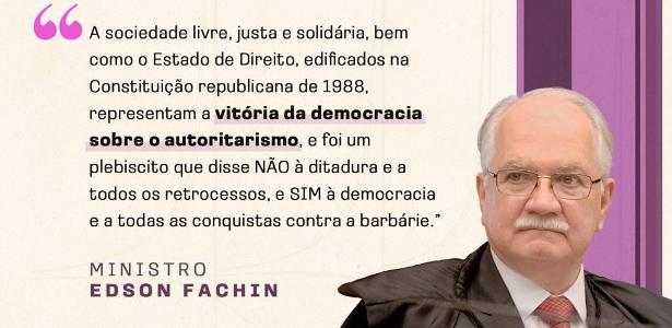 Fachin, do STF, declara apoio à democracia três dias antes da eleição