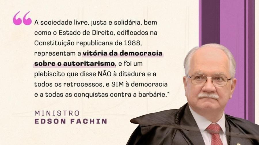 Fachin, do STF, declara apoio à democracia três dias antes da eleição