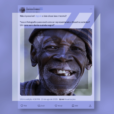 Post com frase de Lula sobre homem negro sem dentes mostra fala incompleta