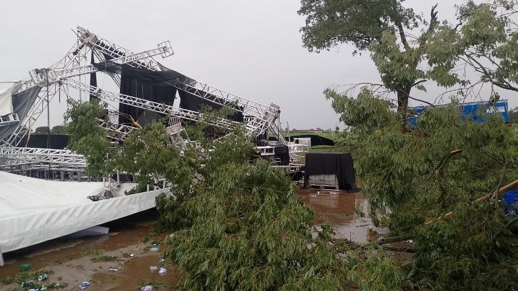 Temporal derruba estrutura de festa universitária e deixa um morto em SP