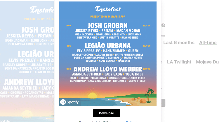 Instafest: como usar app que mostra seu line-up dos sonhos no Spotify