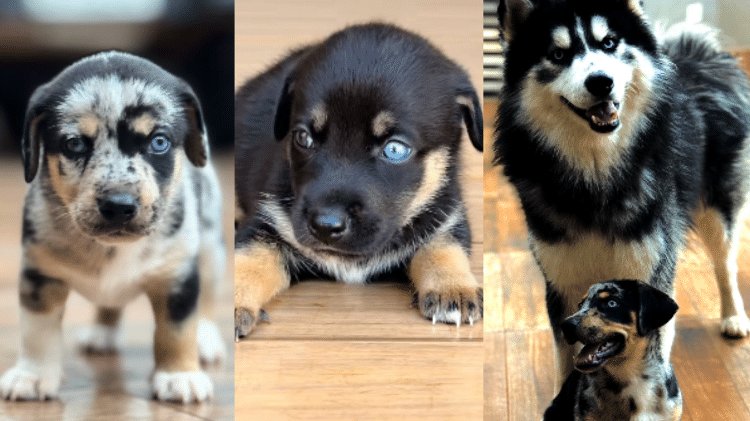 Mistura improvável entre husky e salsicha gera filhotes inusitados em Goiás