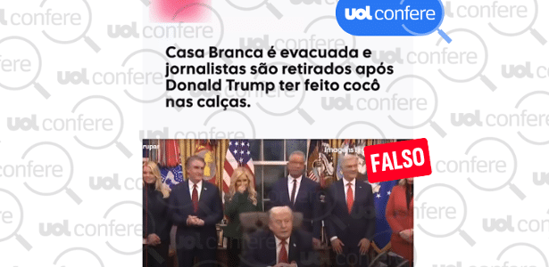É falso que Trump expulsou jornalistas após fazer cocô nas calças
