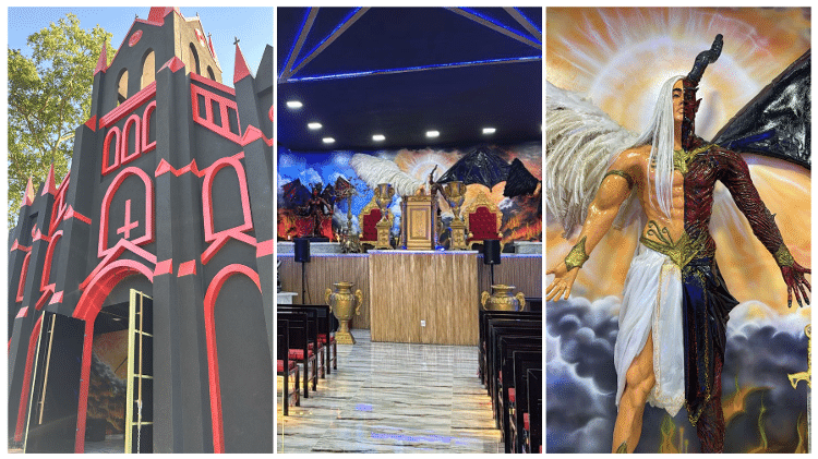 'Lúcifer é luz': como foi casamento luciferiano com noivos de vermelho