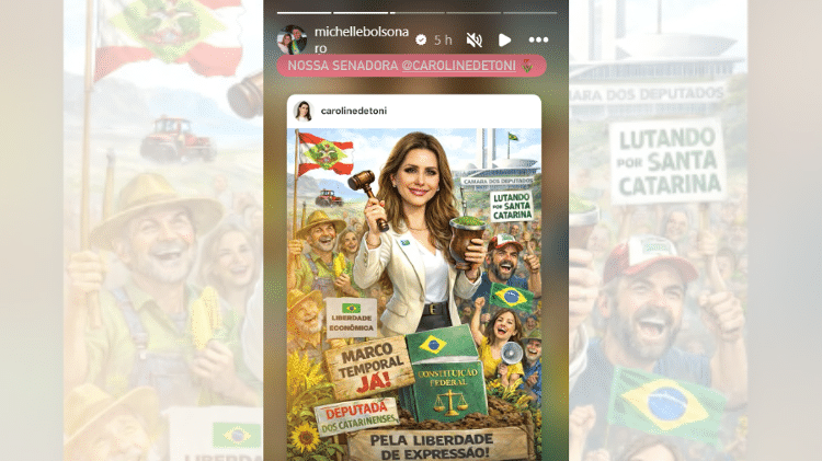 Michelle chama Carol de Toni de ?nossa senadora? em meio a racha em SC