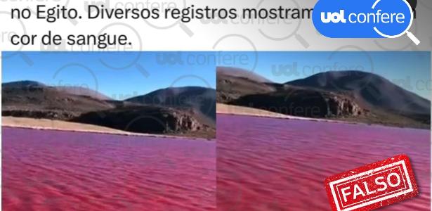 Rio Nilo não ficou avermelhado; vídeo é de lagoa no Chile