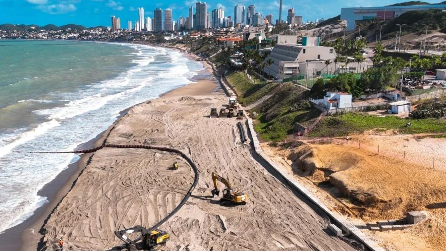 Ampliação de praia em Natal perdeu 40% da areia em um ano, diz estudo
