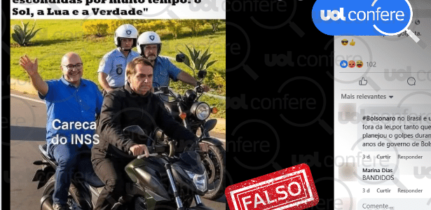 Foto de Bolsonaro com 'Careca do INSS' em motociata foi gerada por IA