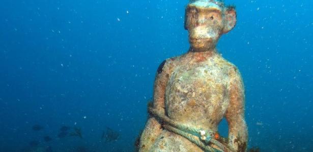 Estátua de macaco é encontrada a 25 m de profundidade no mar no Ceará ...