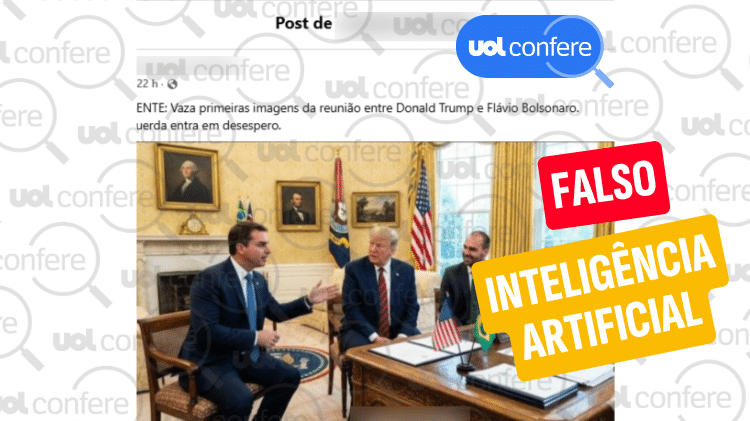 Foto de Flávio Bolsonaro ao lado de Trump é verdadeira