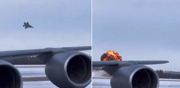 Vídeo mostra momento que caça cai e explode nos EUA; piloto se ejetou