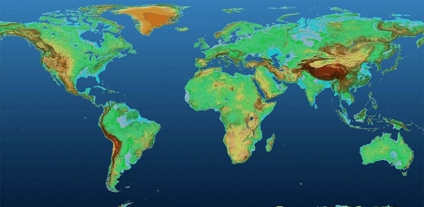 O mapa em 3D que mostra com precisão os pontos altos e baixos da ...