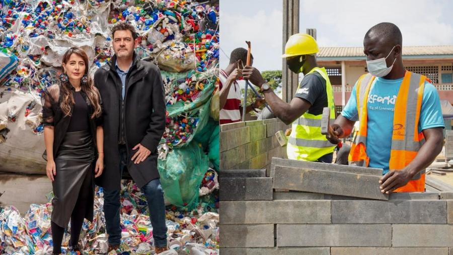 Empresa cria tijolos de plástico reciclado para construir casas