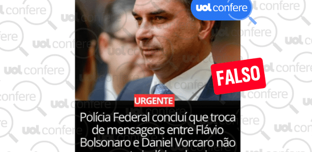 É falso que PF concluiu não haver crime em áudio de Flávio e Vorcaro