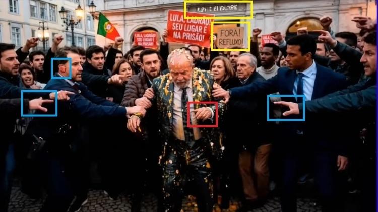 Vídeo de Lula levando ovada em Portugal é falso e foi feito com IA
