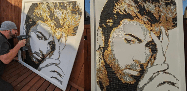 Designer homenageia George Michael com quadro de 12 mil parafusos