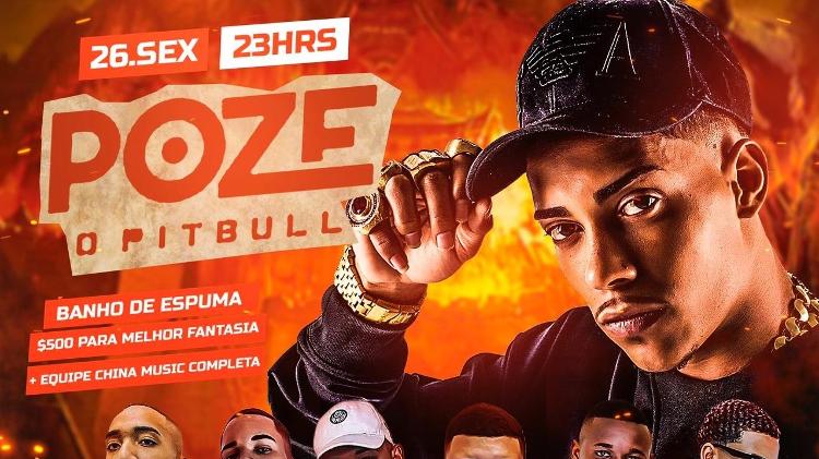 MC Poze é investigado após baile com aglomeração e pessoas armadas