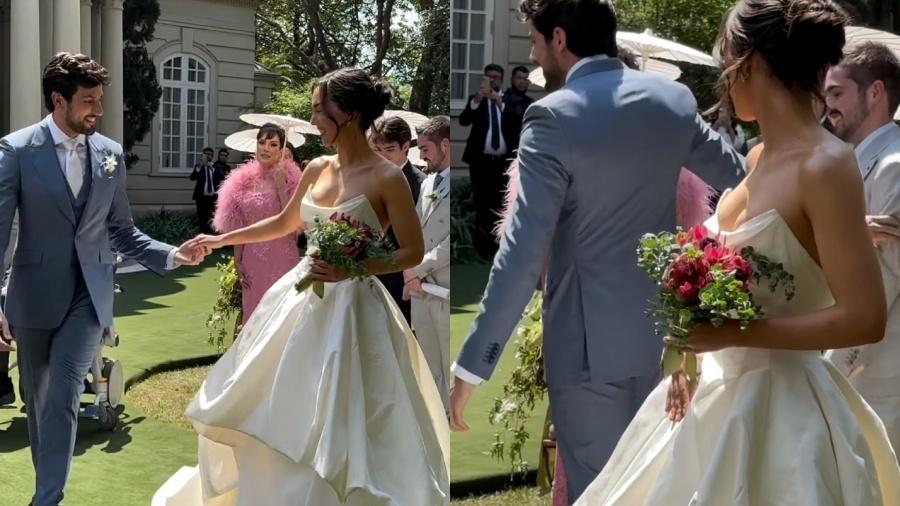 Filha de Faustão usa vestido de noiva de estilista britânica famosa