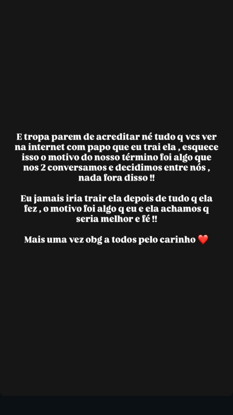 Vivi Noronha anuncia término com MC Poze