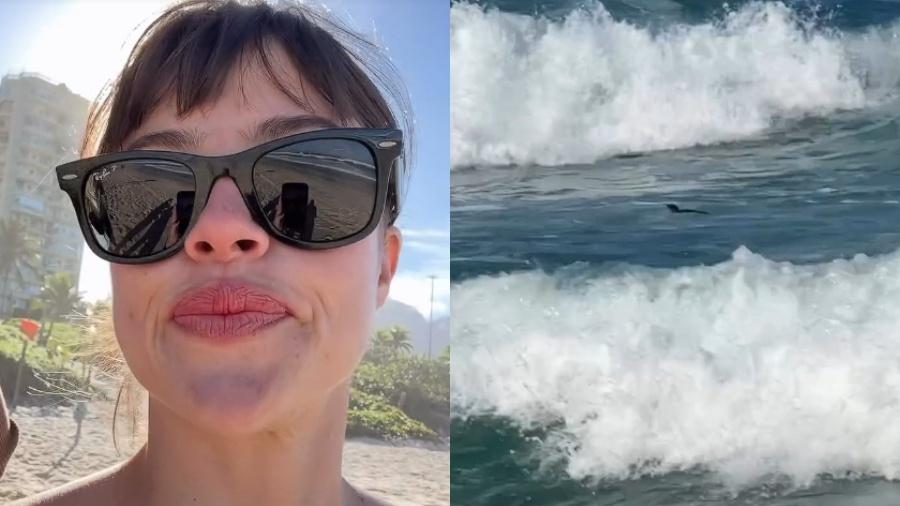 Agatha Moreira flagra pinguim no Rio e reclama de resgate