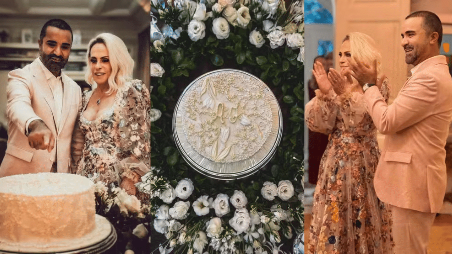 Ana Maria Braga abre álbum de casamento com detalhes do vestido