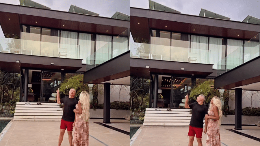 David Brazil exibe casa de luxo com piscina com borda infinita