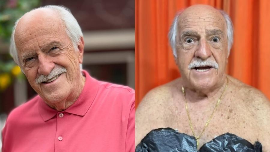 Ary Fontoura reproduz look com saco plástico e brinca: 'Nova moda'