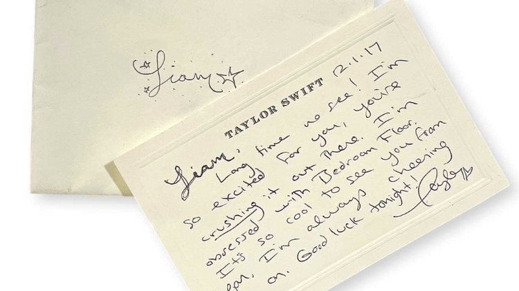 Taylor Swift: carta da cantora a Liam Payne vai a leilão