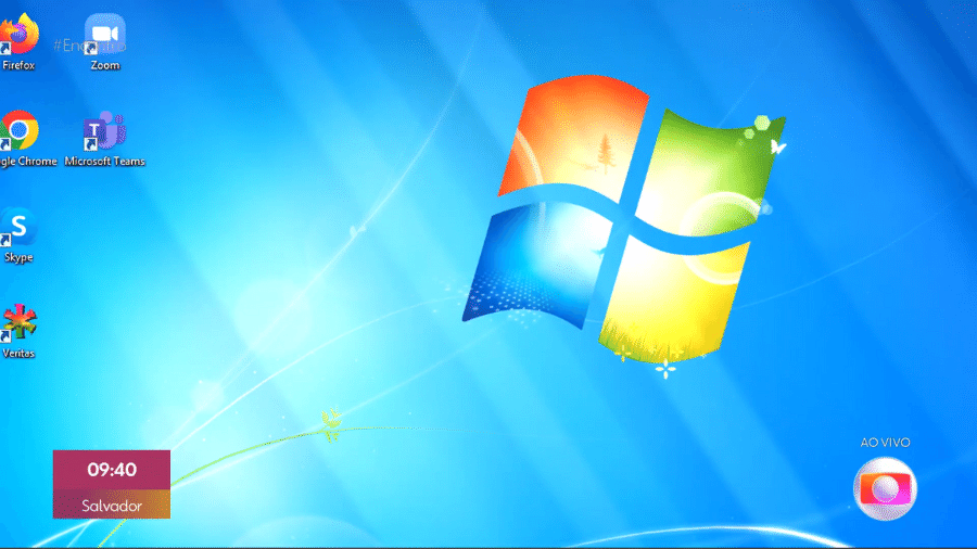 Encontro exibe tela do Windows durante reportagem