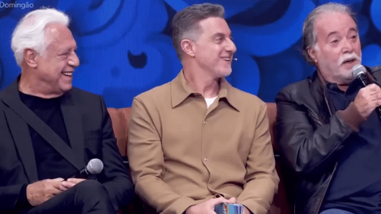 Tony Ramos e Antônio Fagundes celebram reencontro no 'Domingão'