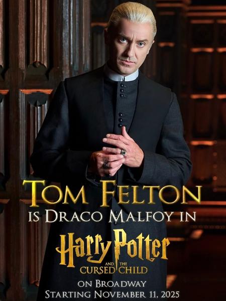 Tom Felton retorna como Draco Malfoy e faz sua estreia na Broadway