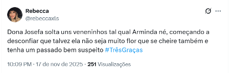 Três Graças: Segredo do passado de Josefa explica cenas violentas