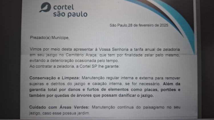 Sem aval da Prefeitura, concessionária cobra taxa sobre jazigo em SP
